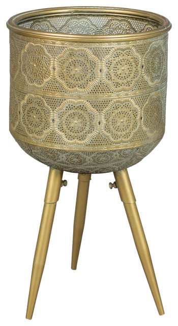 Brass Tripod Plant Stand M, Dutchbone Botanique - Mediterranean ...