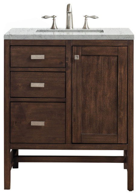 Addison 30" Vanity, Mid Century Acacia, Eternal Jasmine Pearl Quartz ...