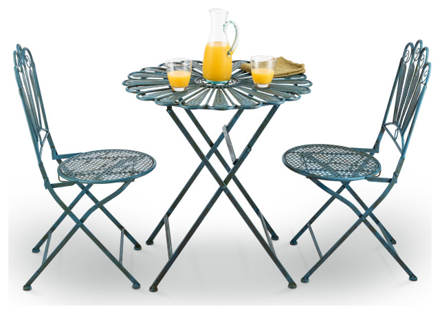 Alpine Peacock Feather Bistro Set with Table and Two Chairs, 30 ...