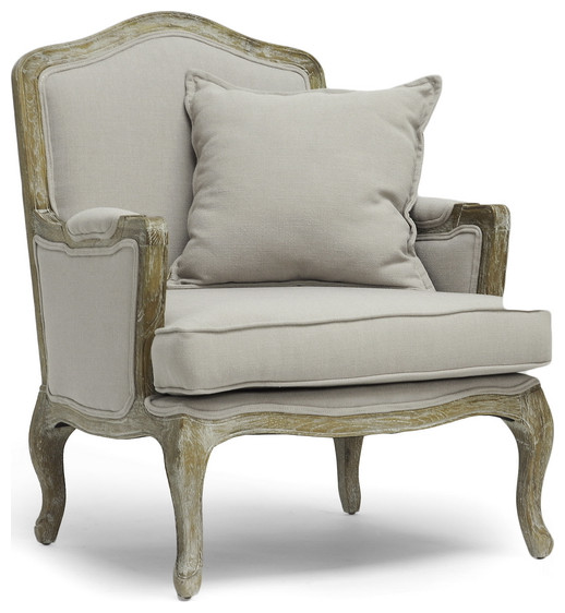 Constanza Classic Antiqued French Accent Chair - French Country ...