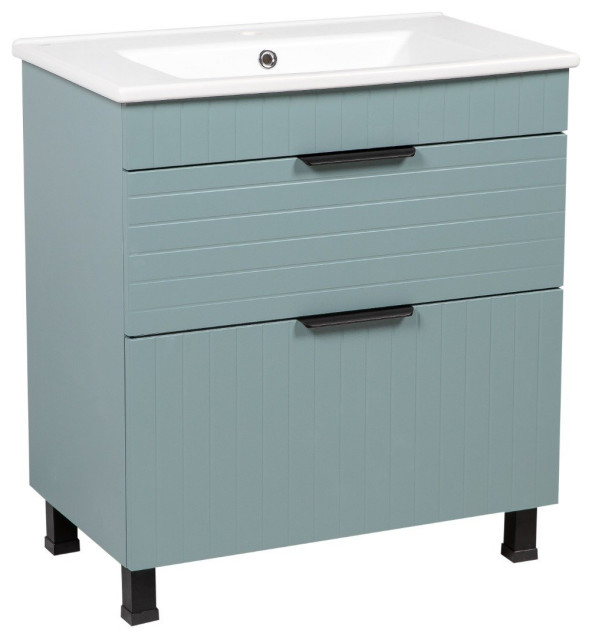 Modern Free Standing Bathroom Vanity | Trevi Light Green Matte 26", 26 ...