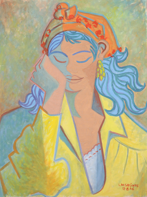 Portrait of Woman, Yellow Blouse, Laurent Marcel Salinas, 19x24.5 ...