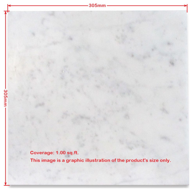 Statuary White Marble 12x12 Tile Honed, 100 sq.ft., 12 inch ...