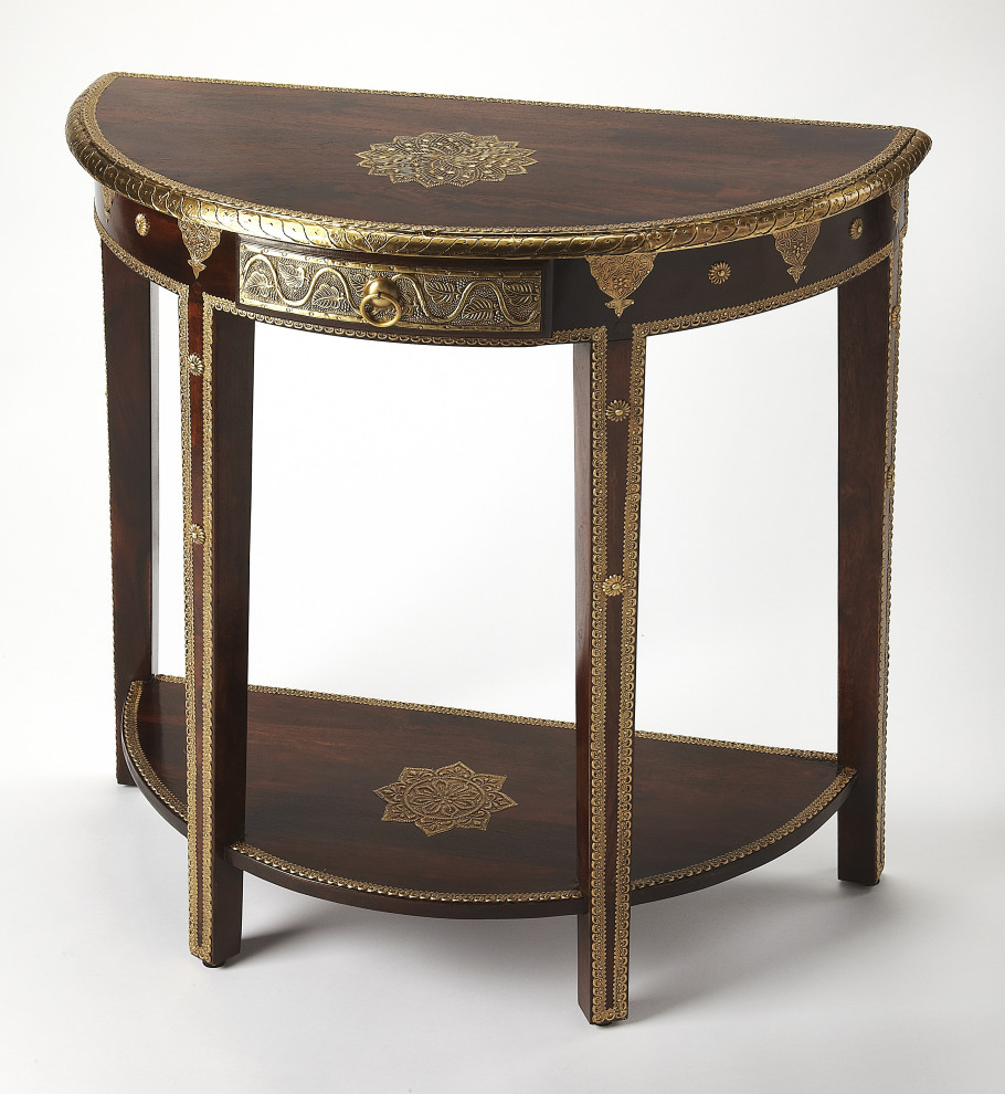 Butler Artifacts 30 1/4" Demilune Console Table - Traditional - Console ...