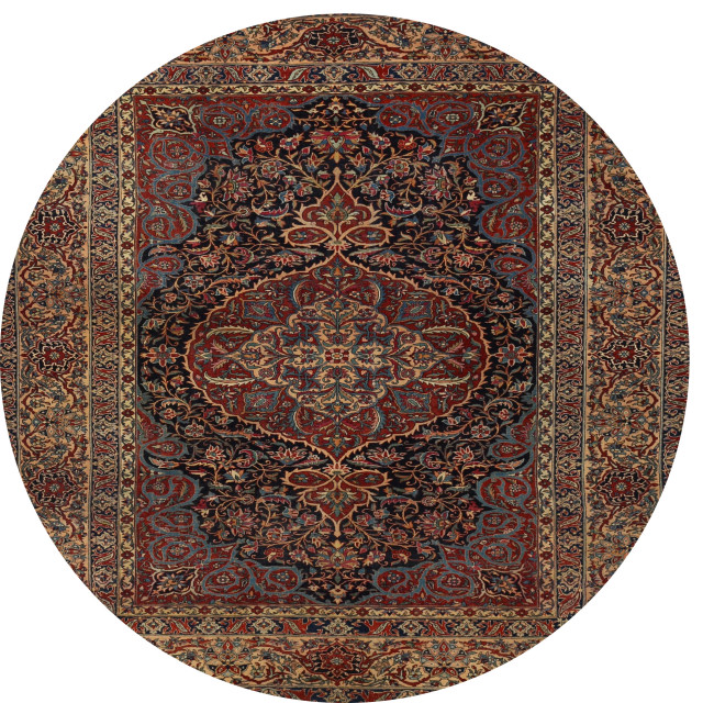 Ahgly Company Indoor Rectangle Traditional Area Rugs, 3' Round ...