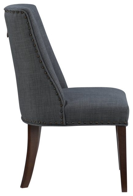 2 Pack Dining Chair, Padded Seat & Curved Back With Ring Pull ...