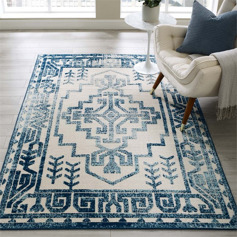 Modway Reflect 63x90.5" Nyssa Geometric Southwestern Aztec Area Rug ...