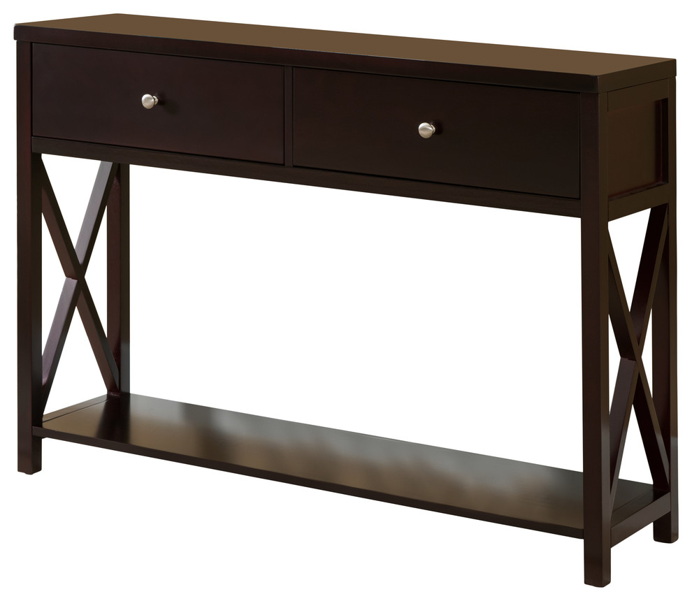 Leith Wood Console Table, Cherry - Transitional - Console Tables - by ...