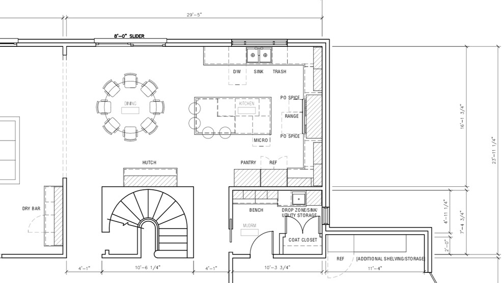 U-shape kitchen layout