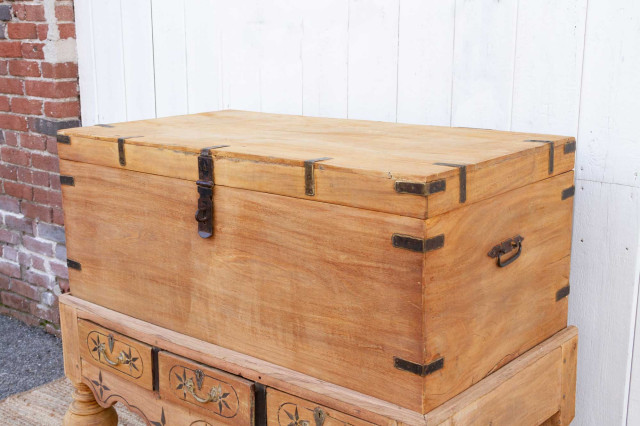 Antique Ceylon Bleached Campaign Chest on Stand - Asian - Accent Chests ...