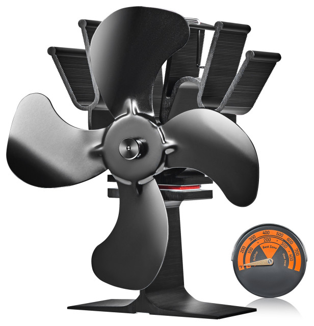 VEVOR 4 Blades Stove Fan Wood/Fireplace Fans Heat Powered Silent Wood ...