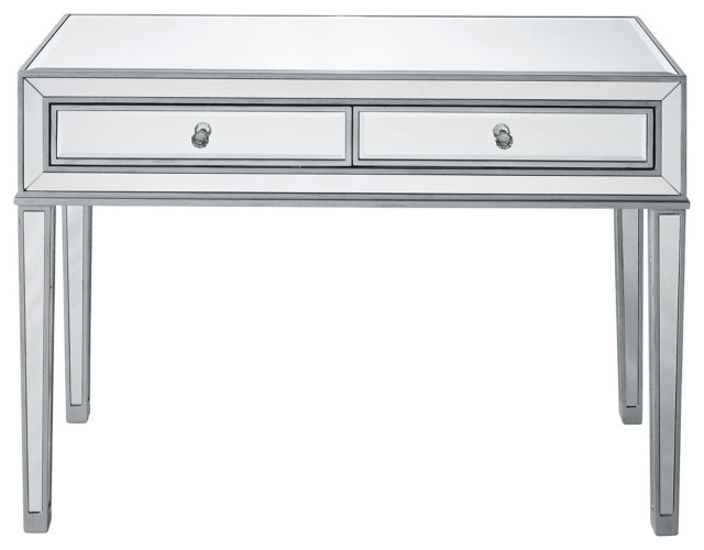 Desk 42"Wx18"Dx30"H, Antique Silver Paint - Transitional - Desks And ...