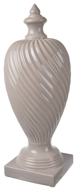 Ceramic Tall Table Finial, Gray - Traditional - Decorative Objects And ...