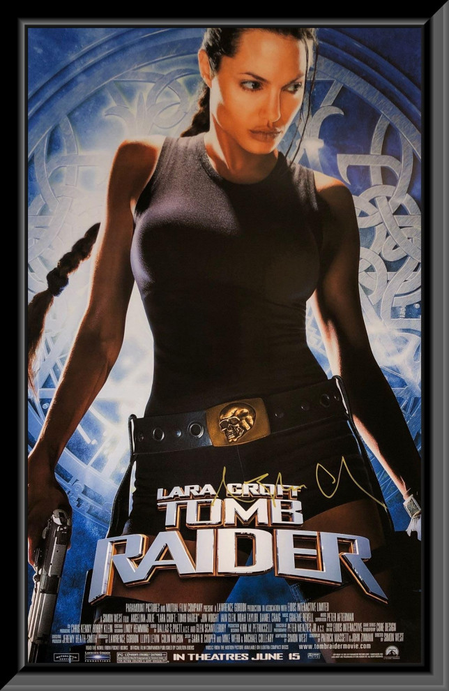 Lara Croft: Tomb Raider Angelina Jolie signed movie poster, 27x40 ...