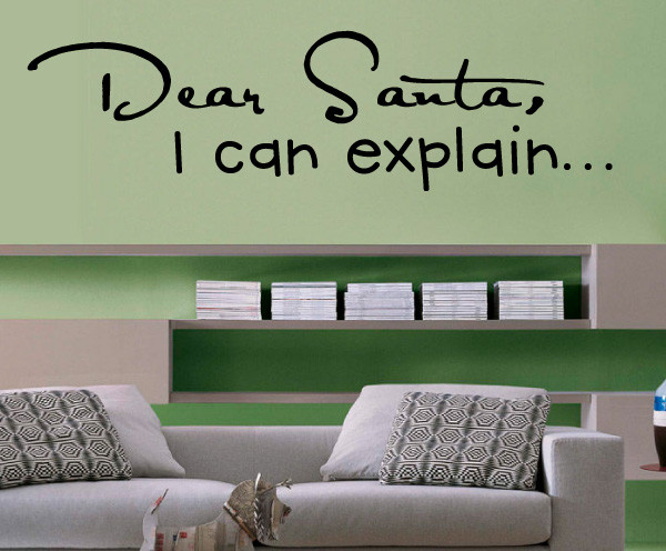 Dear Santa Vinyl Wall Decal hd024, 36 in. - Contemporary - Wall Decals ...