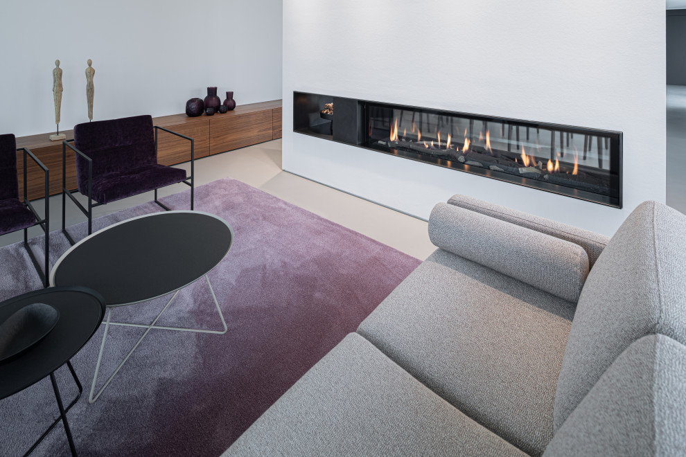 Gaskamin mit Rahmenausbildung - Living Room - Munich - by Design- und ...