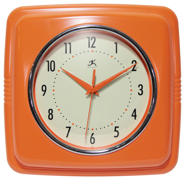 Square Retro Orange - Midcentury - Wall Clocks - by Infinity ...