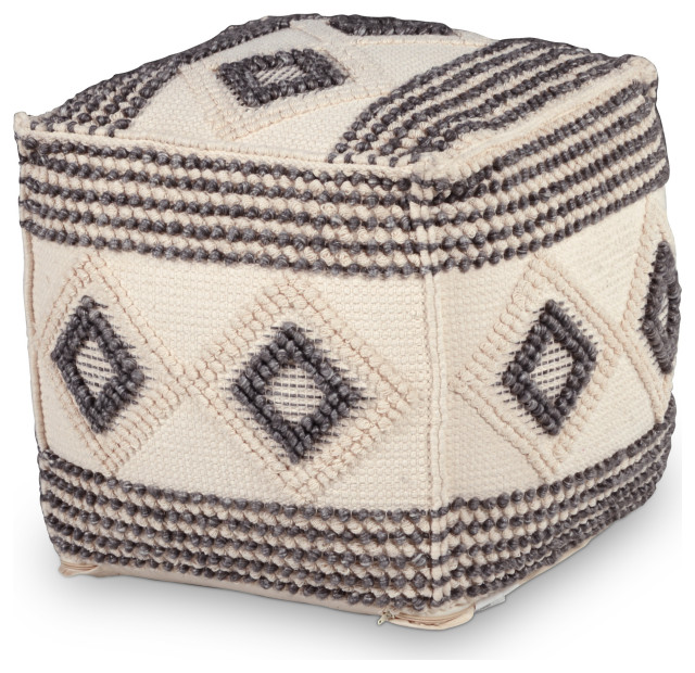 Steve Silver Dalia Square Handwoven Pouf With Multi Finish DL180P - Scandinavian - Floor Pillows ...