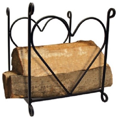 Wrought Iron Indoor Firewood Rack - Farmhouse - Firewood Racks - by ...