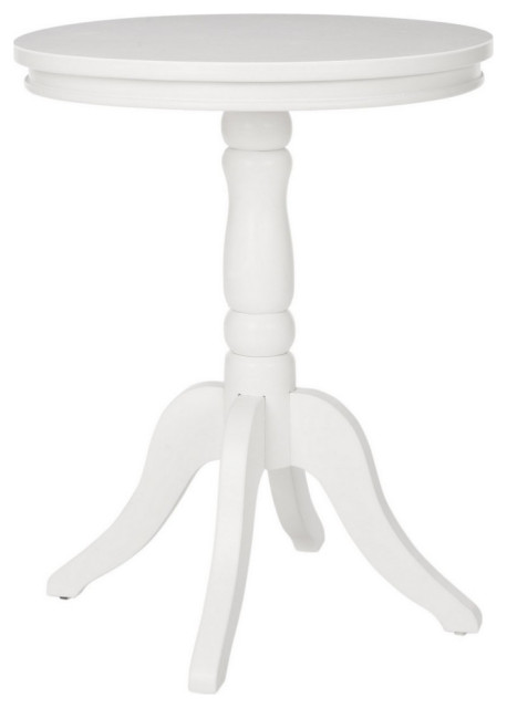 Ashley Round Top Side Table, White - Traditional - Side Tables And End ...