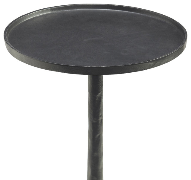 Konsta Matte Black Coated Aluminum Accent Table - Industrial - Side ...