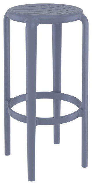 Tom Resin Bar Stool Dark Gray - Contemporary - Bar Stools And Counter ...