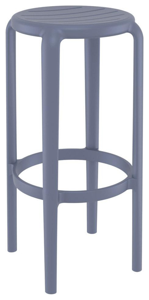 Tom Resin Bar Stool Dark Gray - Contemporary - Bar Stools And Counter ...