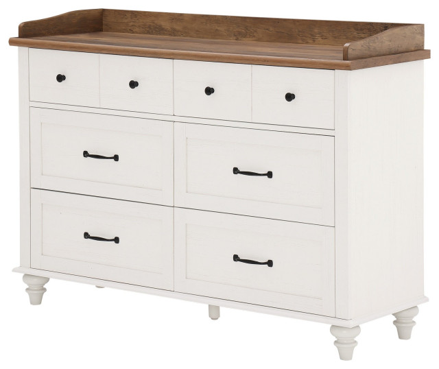 Multipurpose Dresser, 6 Storage Drawers & Changing Top With Raised ...