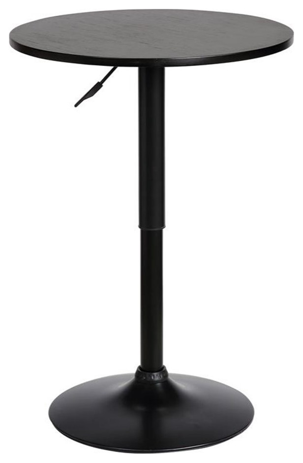 Armen Living Bentley Contemporary Metal Adjustable Pub Table in Black ...