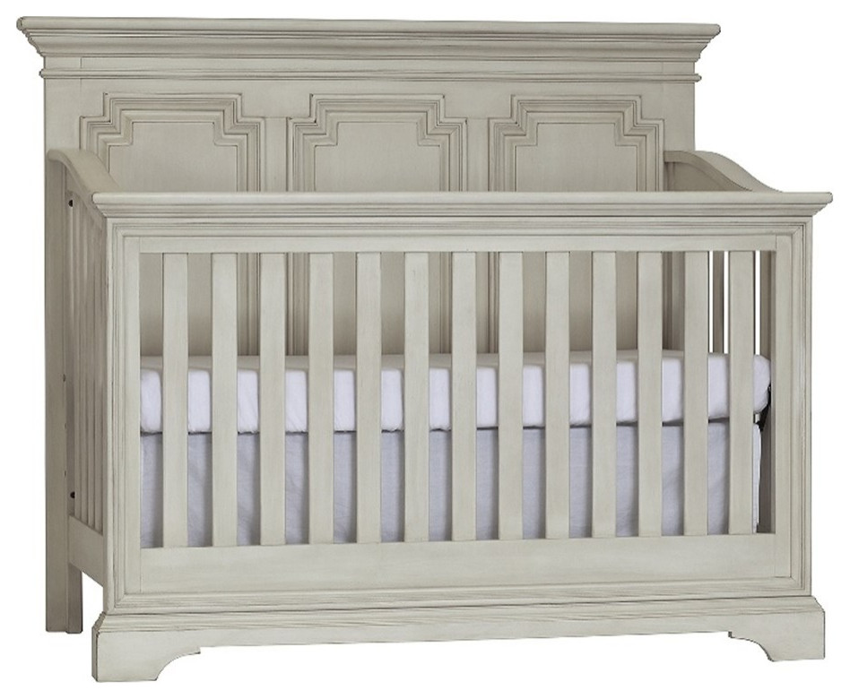 Kingsley Amherst Traditional Wood 4-in-1 Crib in Antique White ...
