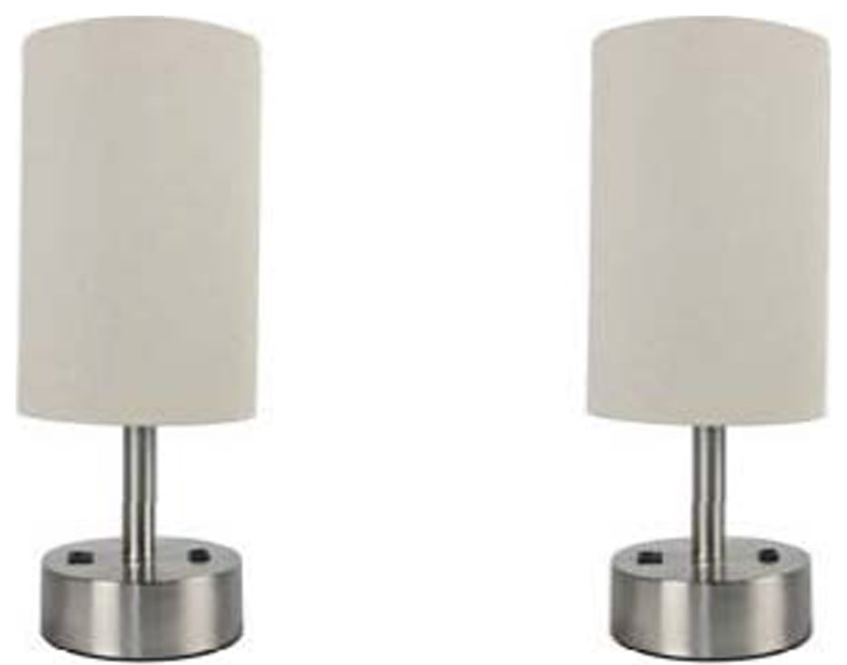 Contemporary Metal Task Lamp With Usb Port, Set of 2 - Transitional ...