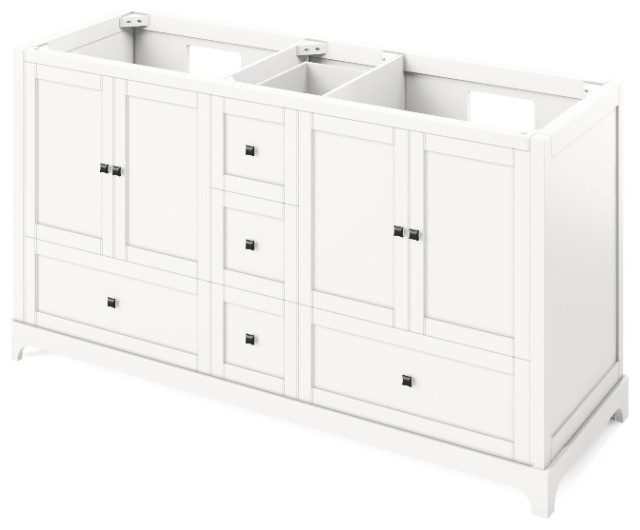 Jeffrey Alexander Addington Modern White 60" Double Sink Vanity ...