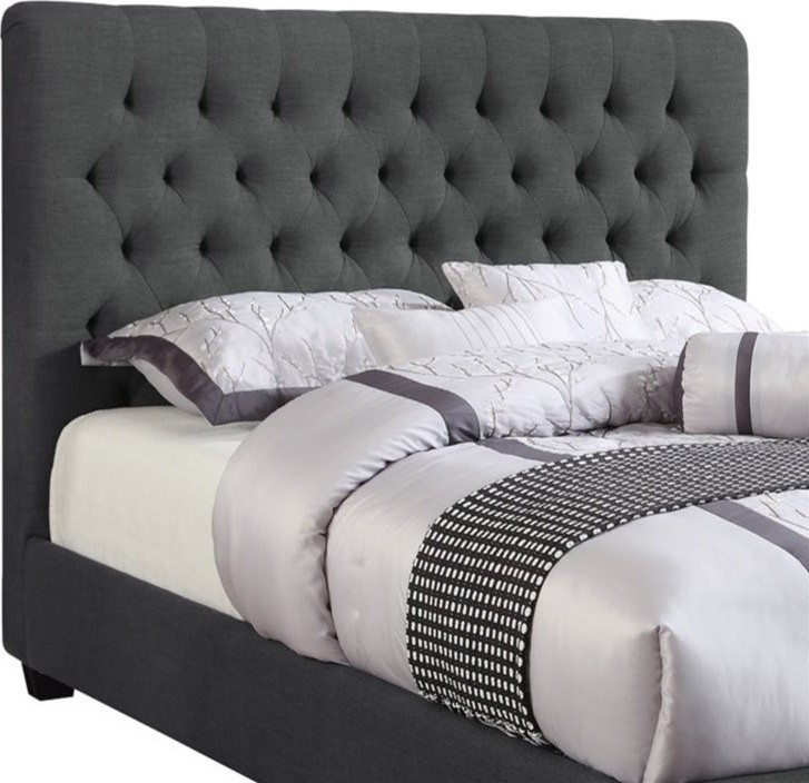 Coaster Chloe Fabric Upholstered Tufted Queen Headboard in Charcoal ...