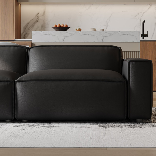 Valencia Nathan Full Aniline Leather Modular Sofa with Down Feather ...