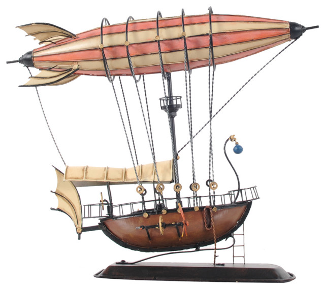 Steampunk Airship Model Collectible Metal scale model Airplane - Beach ...