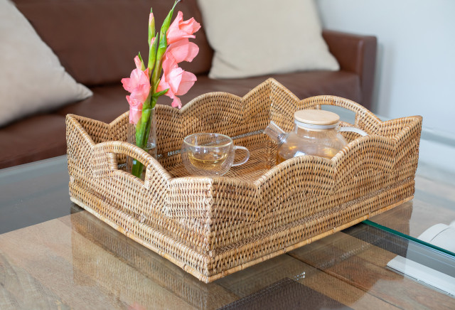 Artifacts Rattan™ Scallop Collection Rectangular Storage Basket ...