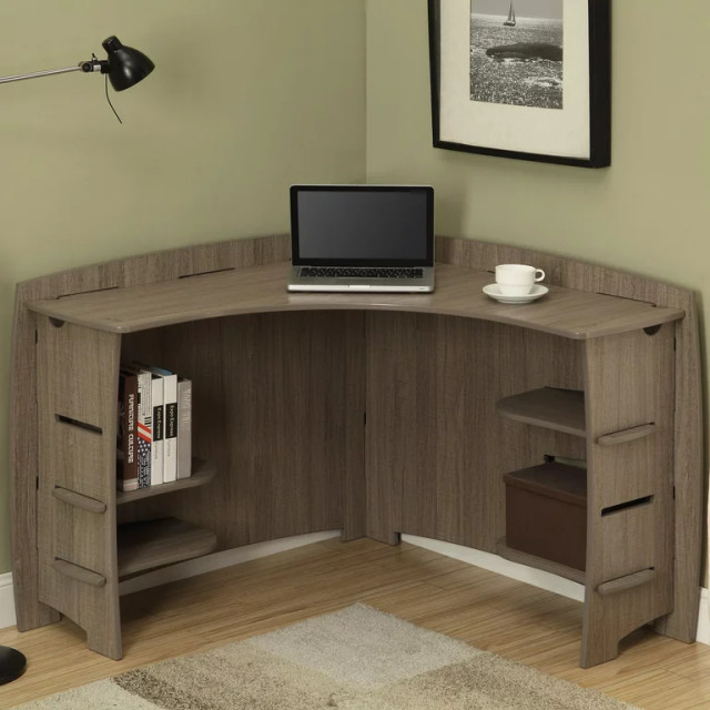 Modern Desk, Reversible Corner Design With Cable Management Holes ...