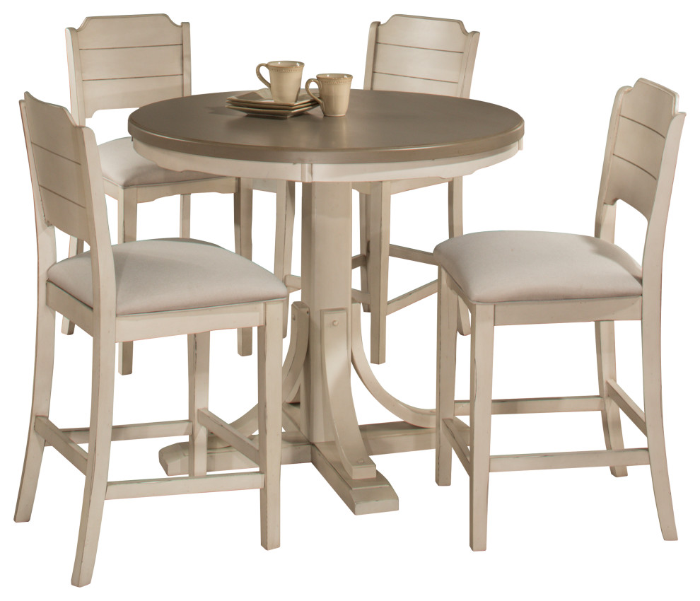 Hillsdale Clarion 5-Piece Round Counter Height Dining Set With Open ...