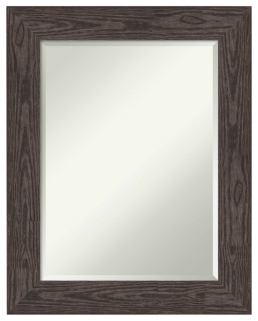 Bridge Wood Framed Beveled Bathroom Vanity Wall Mirror, 24x30" - Rustic ...
