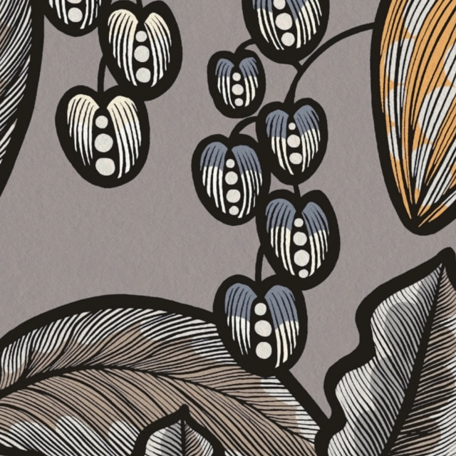 Leif Grey Vine Trail Wallpaper, Swatch - Contemporary - Wallpaper - by ...