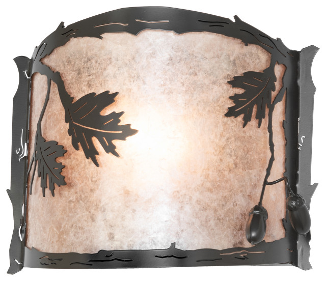 12" Wide Oak Leaf and Acorn Wall Sconce - Rustic - Wall Sconces - by ...