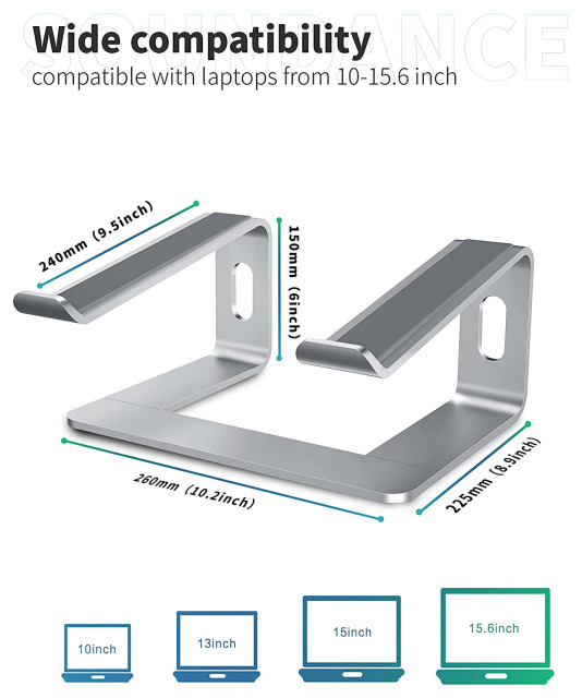 Laptop Stand, Laptops Elevator for Desk, for 10 to 15.6 Inches Notebook ...