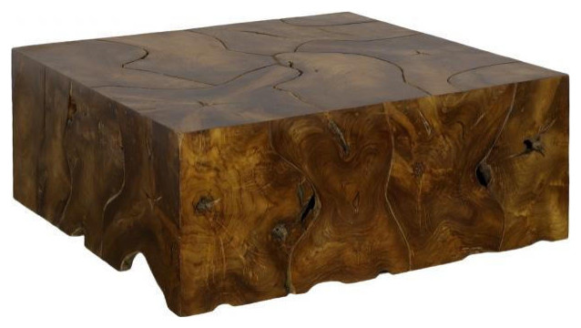 Teak Slice Coffee Table - Rustic - Coffee Tables - by Lighting Reimagined | Houzz