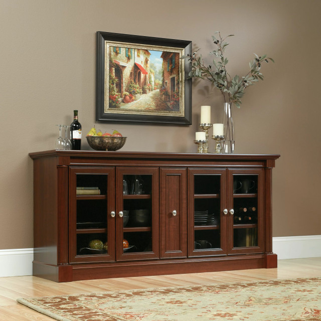 Select Cherry TV Stand for 70" TVs, Classic Design with Glass Door ...