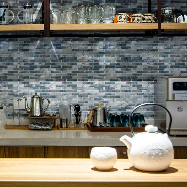 TOCSG 1X4 Wall Paper Glass Mosaic Tile Backsplash - Contemporary ...