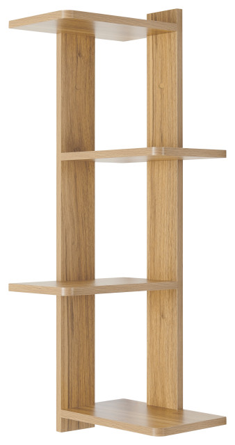 Danya B. Alvar Corner 4-Tier Floating Ledge Column Wall Shelf ...
