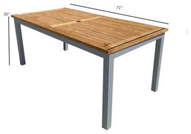 Catalina Outdoor Patio Rectangle Dining Table - Transitional - Outdoor ...