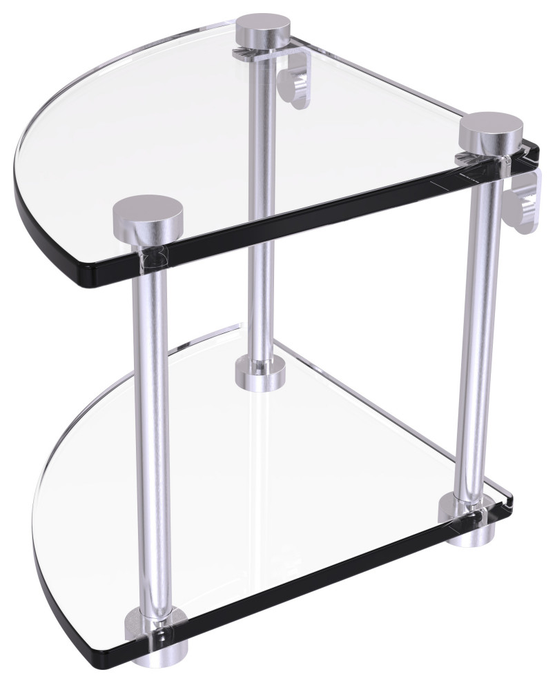 Two Tier Corner Glass Shelf - Contemporary - Bathroom Cabinets - by Uber Bazaar | Houzz