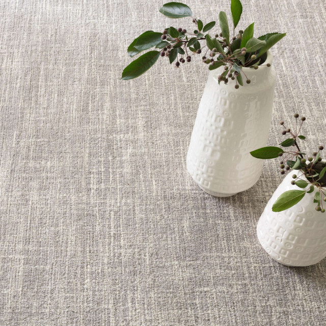 Crosshatch Dove Grey Micro Hooked Wool Rug, 8'x10' - Contemporary ...