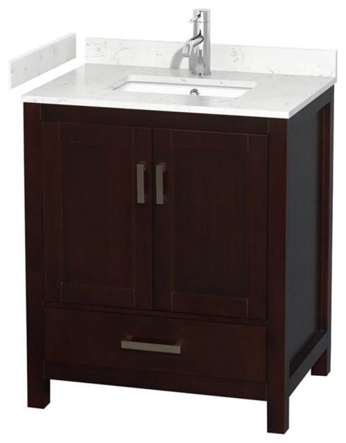 Wyndham Collection Sheffield 30 Inch Wood Single Bathroom Vanity in ...